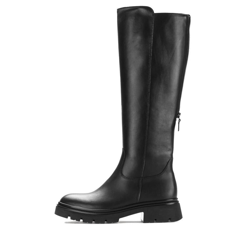 Gabor 71.859.27 Match Ladies Waxed Black Leather Side Zip Knee High Bo