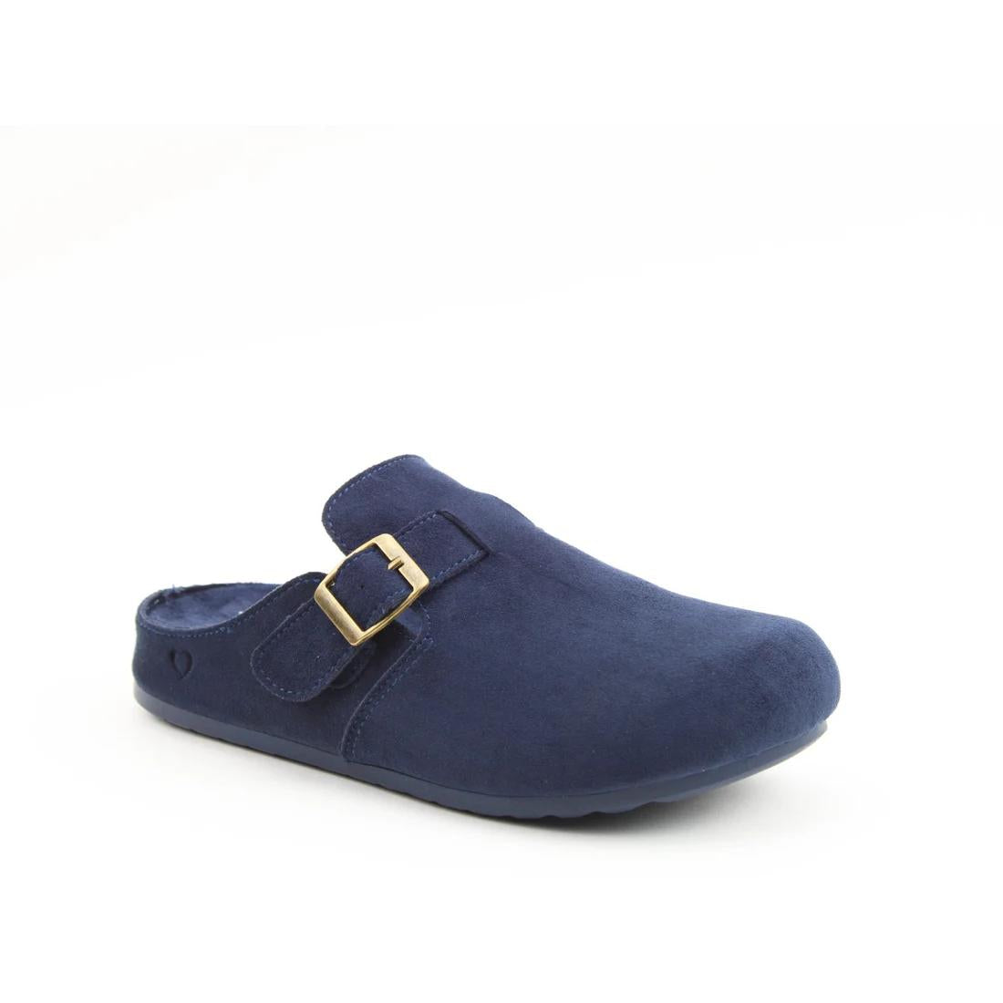 Heavenly Feet Ladies Softy Navy Vegan Slippers