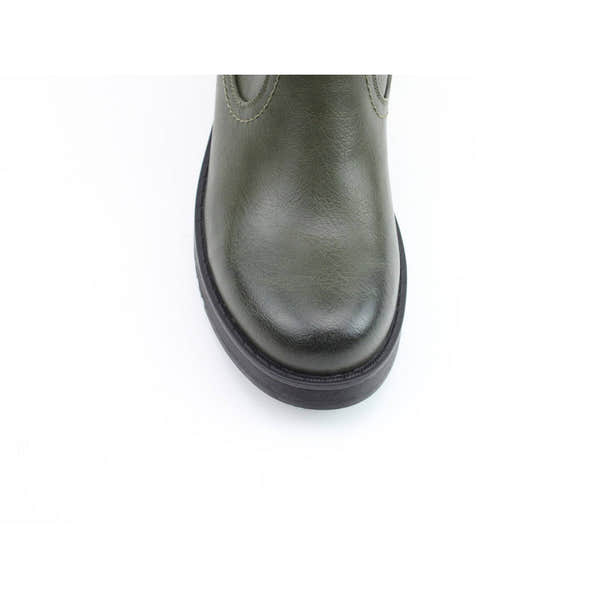 Heavenly Feet Luna Ladies Khaki Vegan Side Zip Knee High Boots